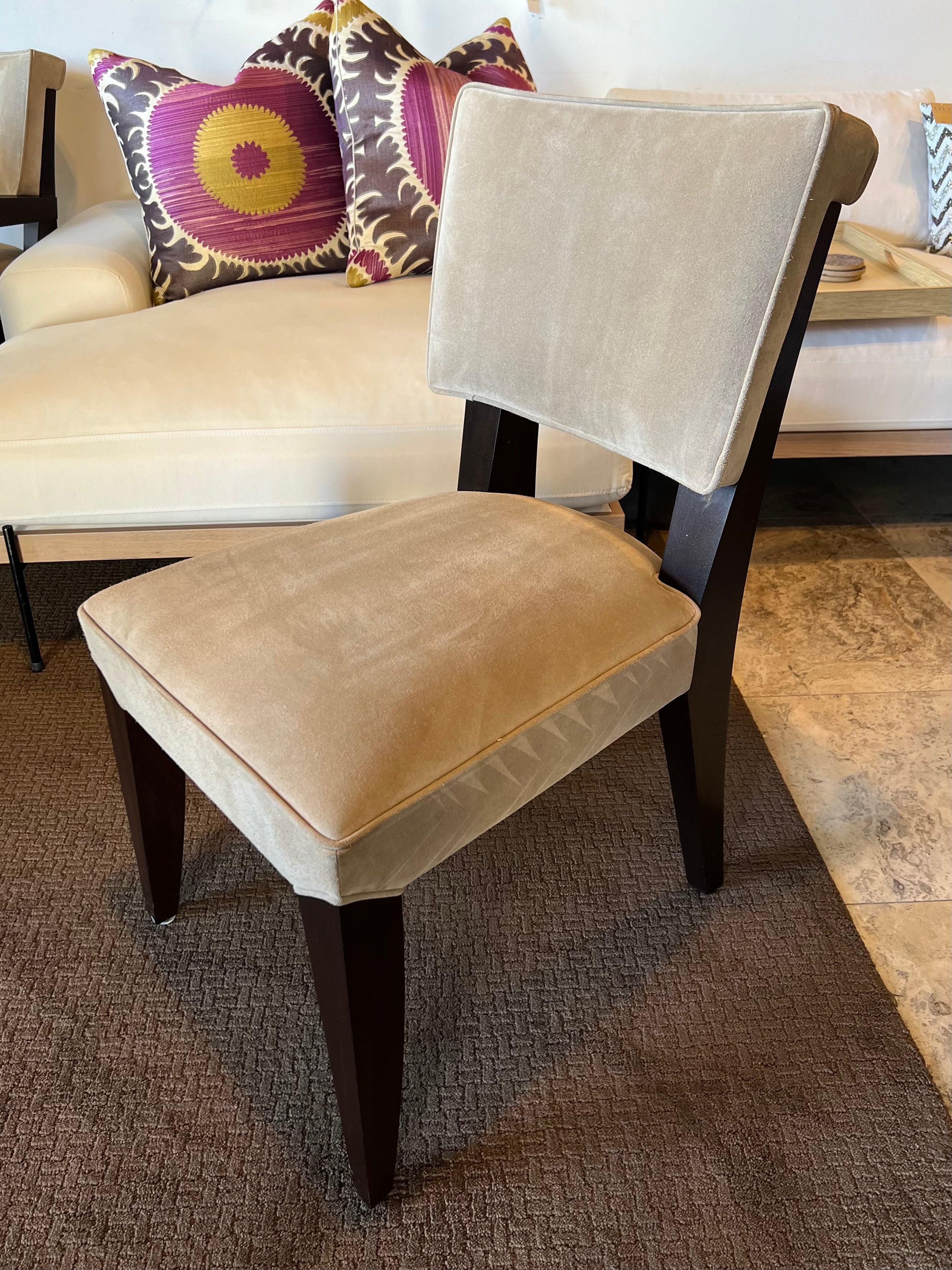 Dakota Jackson Suede Ocean Dining Chairs, Set of 4 – HLF